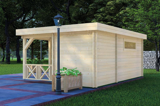Gartenhaus Preetz aus 44 mm Blockbohlen